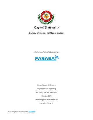 Marketing Plan (Parasat Cable TV) | PDF
