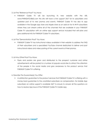 Marketing Plan (Parasat Cable TV) | PDF