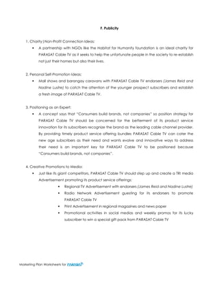 Marketing Plan (Parasat Cable TV) | PDF