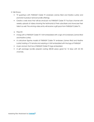 Marketing Plan (Parasat Cable TV) | PDF