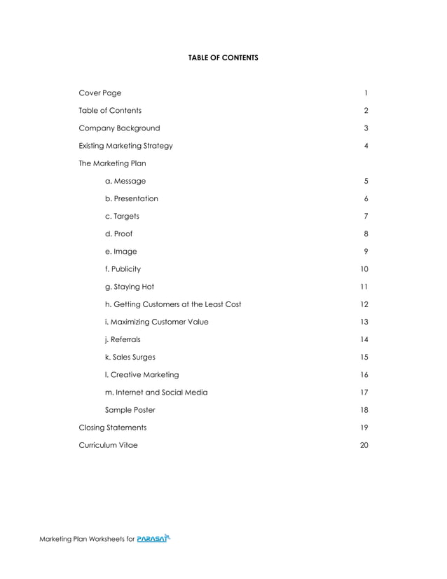 Marketing Plan (Parasat Cable TV) | PDF