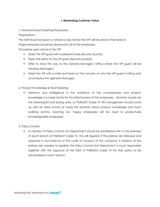 Marketing Plan (Parasat Cable TV) | PDF