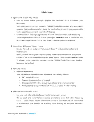 Marketing Plan (Parasat Cable TV) | PDF