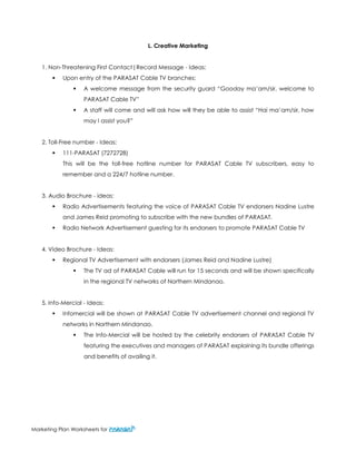 Marketing Plan (Parasat Cable TV) | PDF