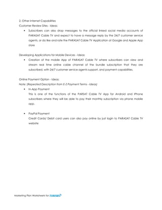 Marketing Plan (Parasat Cable TV) | PDF