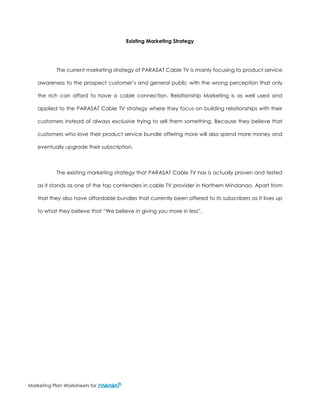 Marketing Plan (Parasat Cable TV) | PDF