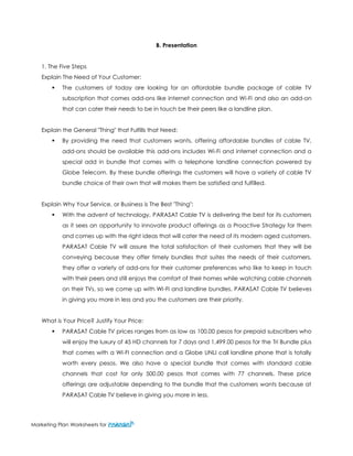 Marketing Plan (Parasat Cable TV) | PDF