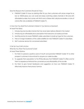 Marketing Plan (Parasat Cable TV) | PDF