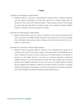 Marketing Plan (Parasat Cable TV) | PDF