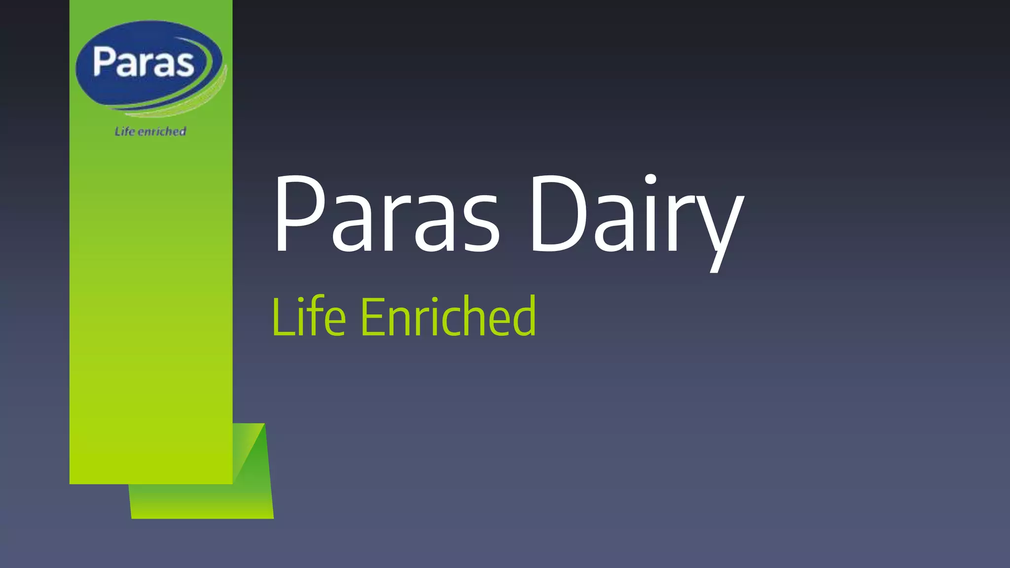 Paras dairy : Product Operations | PPTX