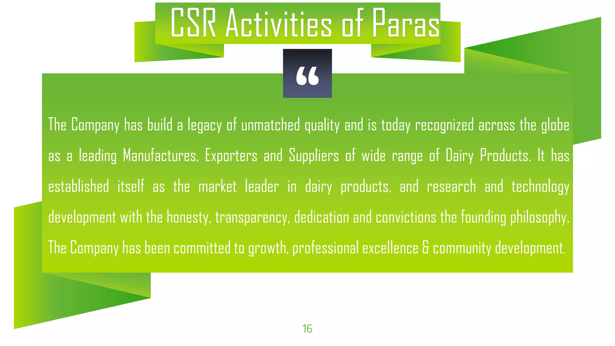 Paras dairy : Product Operations | PPTX