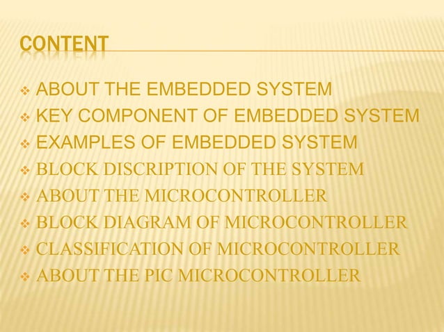 Presentation on Embedded system using micro controller by PARAS JHA | PPT