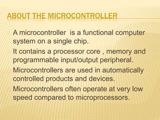 Presentation on Embedded system using micro controller by PARAS JHA | PPT