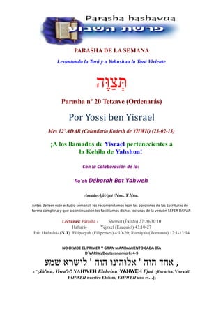 Parashah 20 shemot (éxodo) | PDF