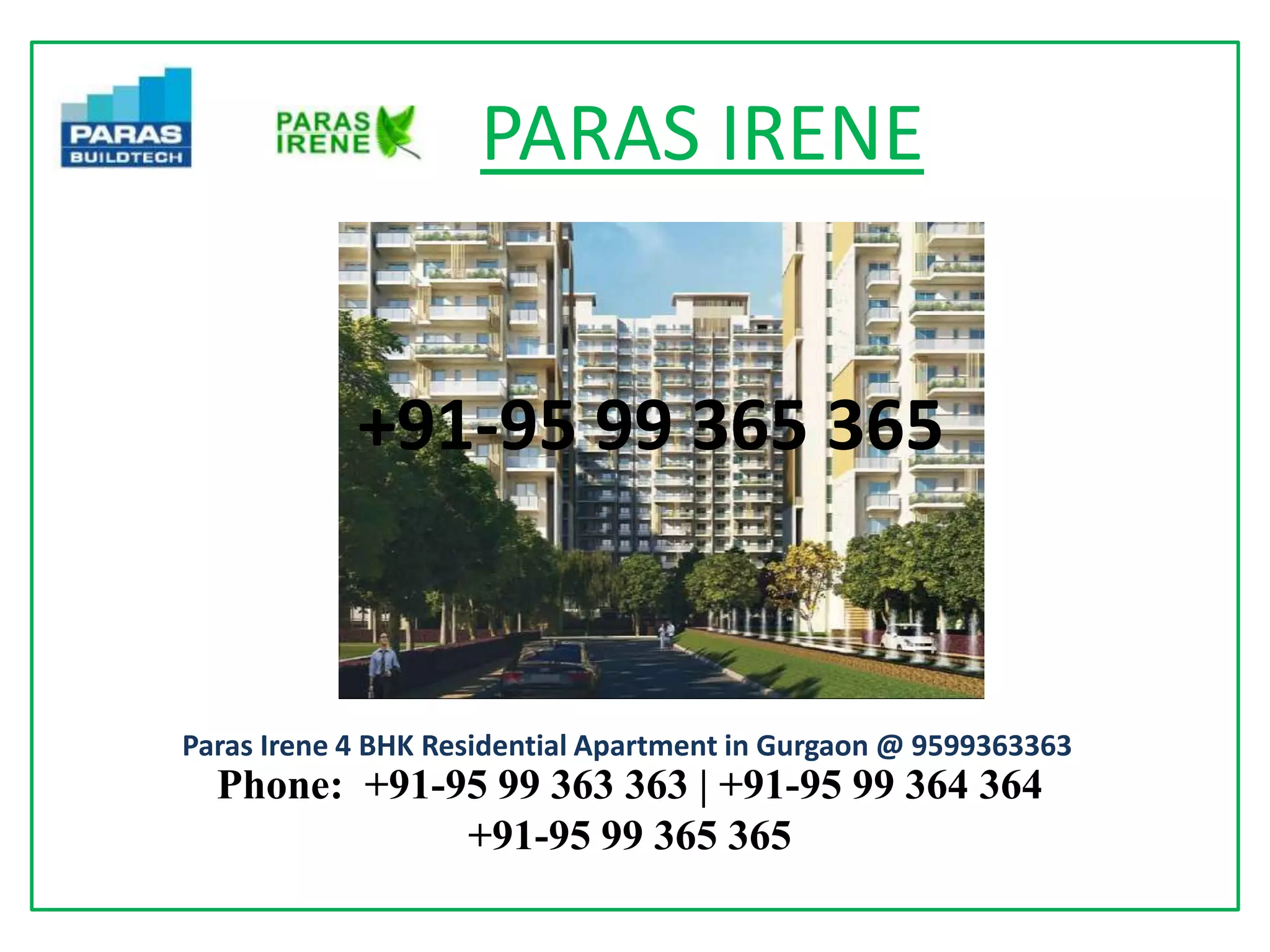 Paras irene new project | PPTX | Apartments | Real Estate