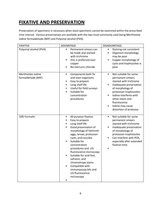 diagnosis of intestinal protozoa | DOCX