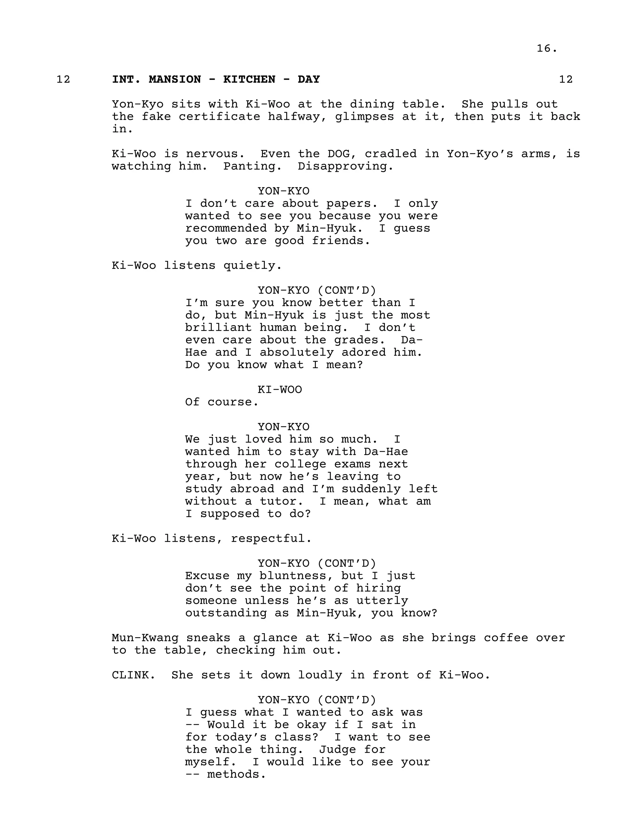 Parasite script (Screenplay) | PDF