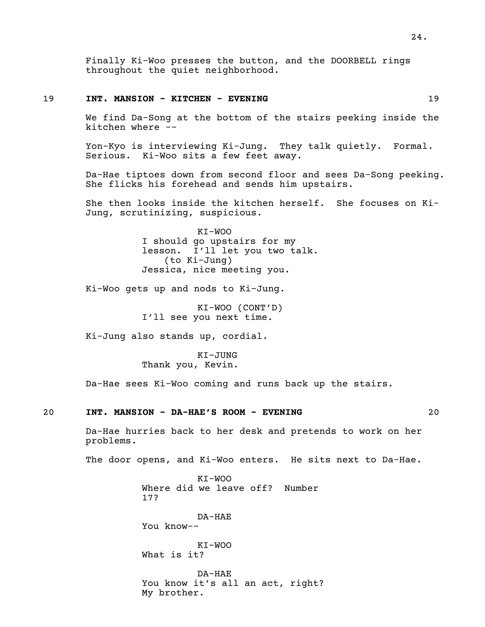 Parasite script (Screenplay) | PDF