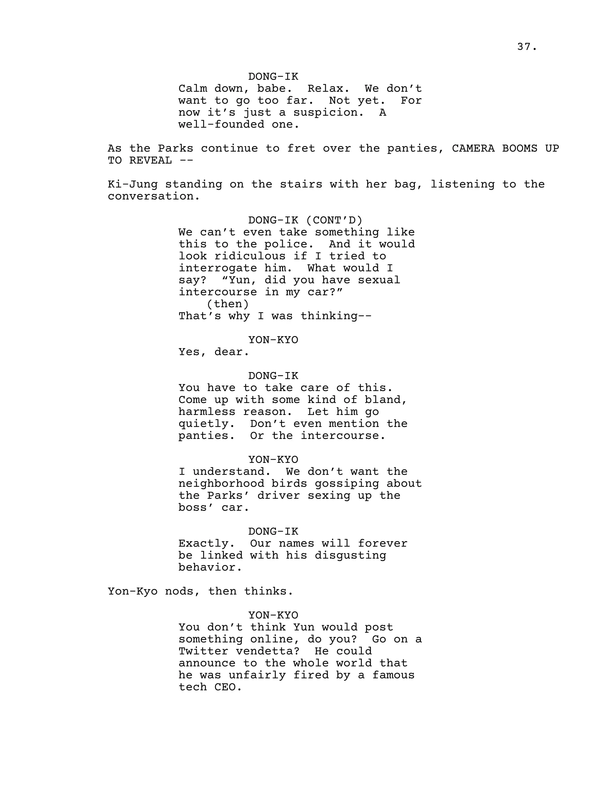 Parasite script (Screenplay) | PDF