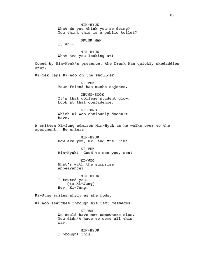 Parasite script (Screenplay) | PDF