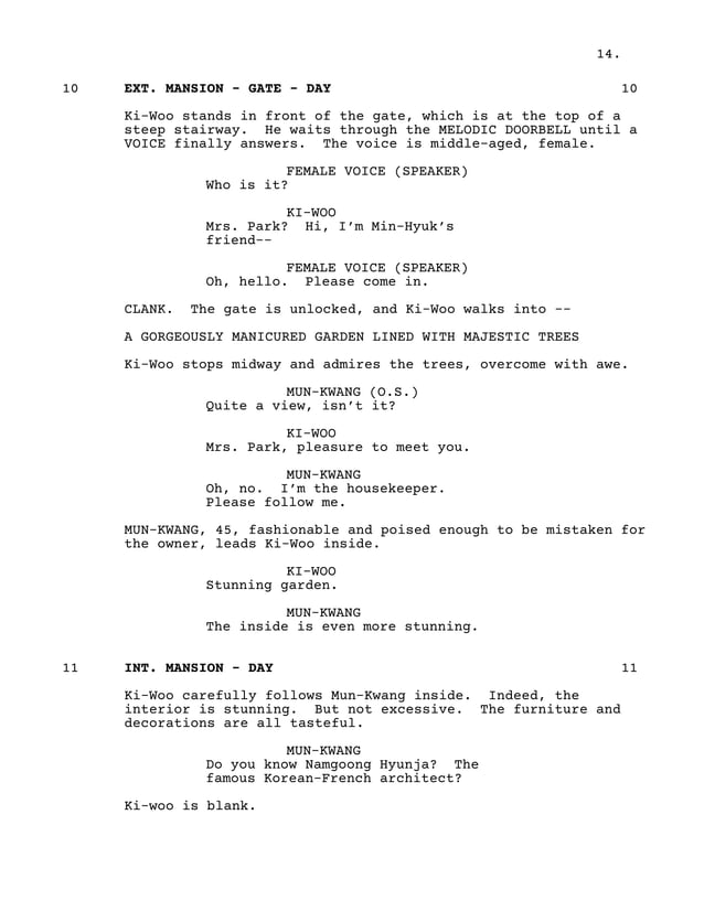 Parasite script (Screenplay) | PDF