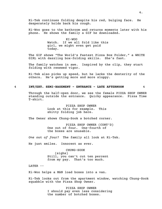 Parasite script (Screenplay) | PDF