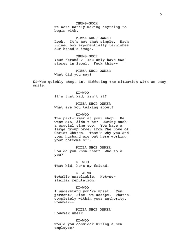 Parasite script (Screenplay) | PDF