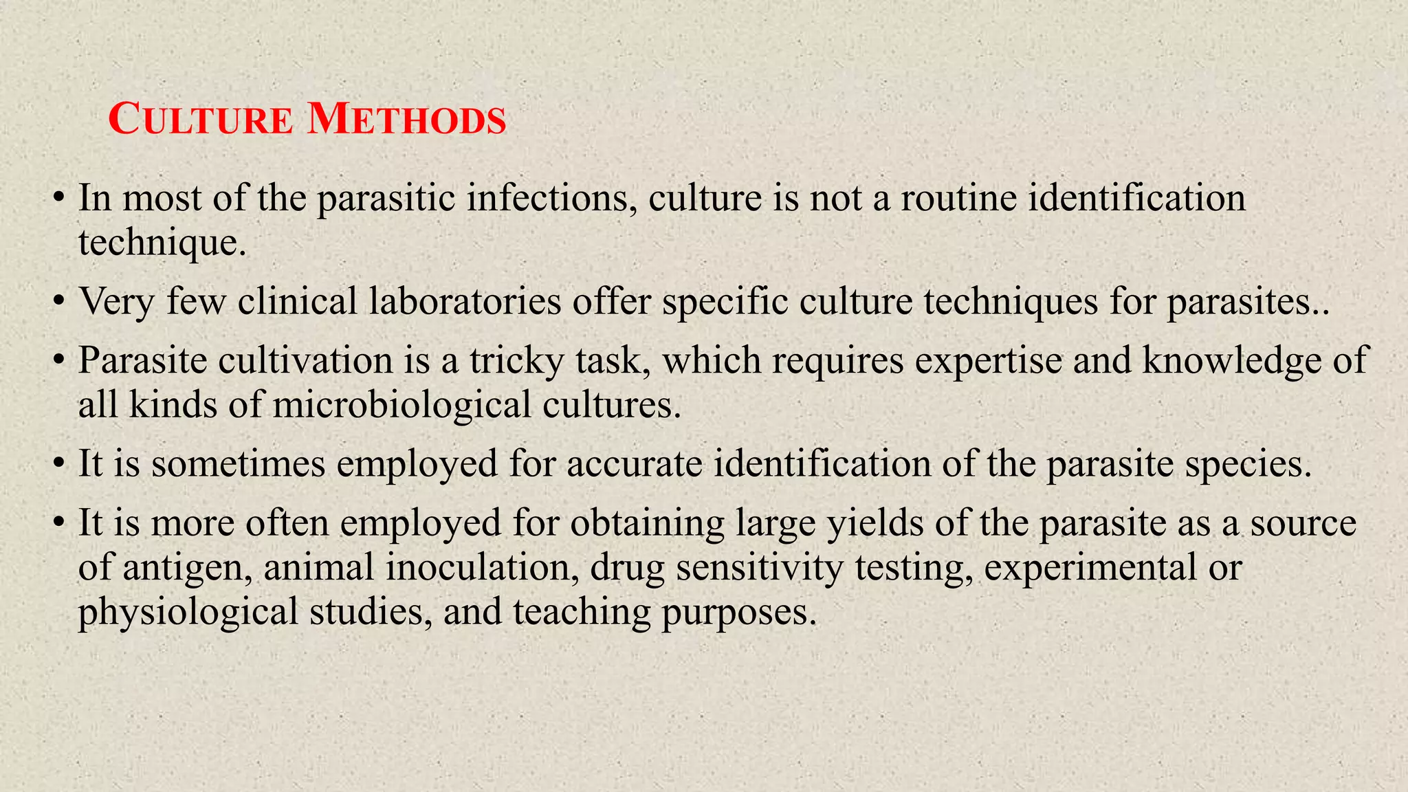 Parasite culture | PPTX
