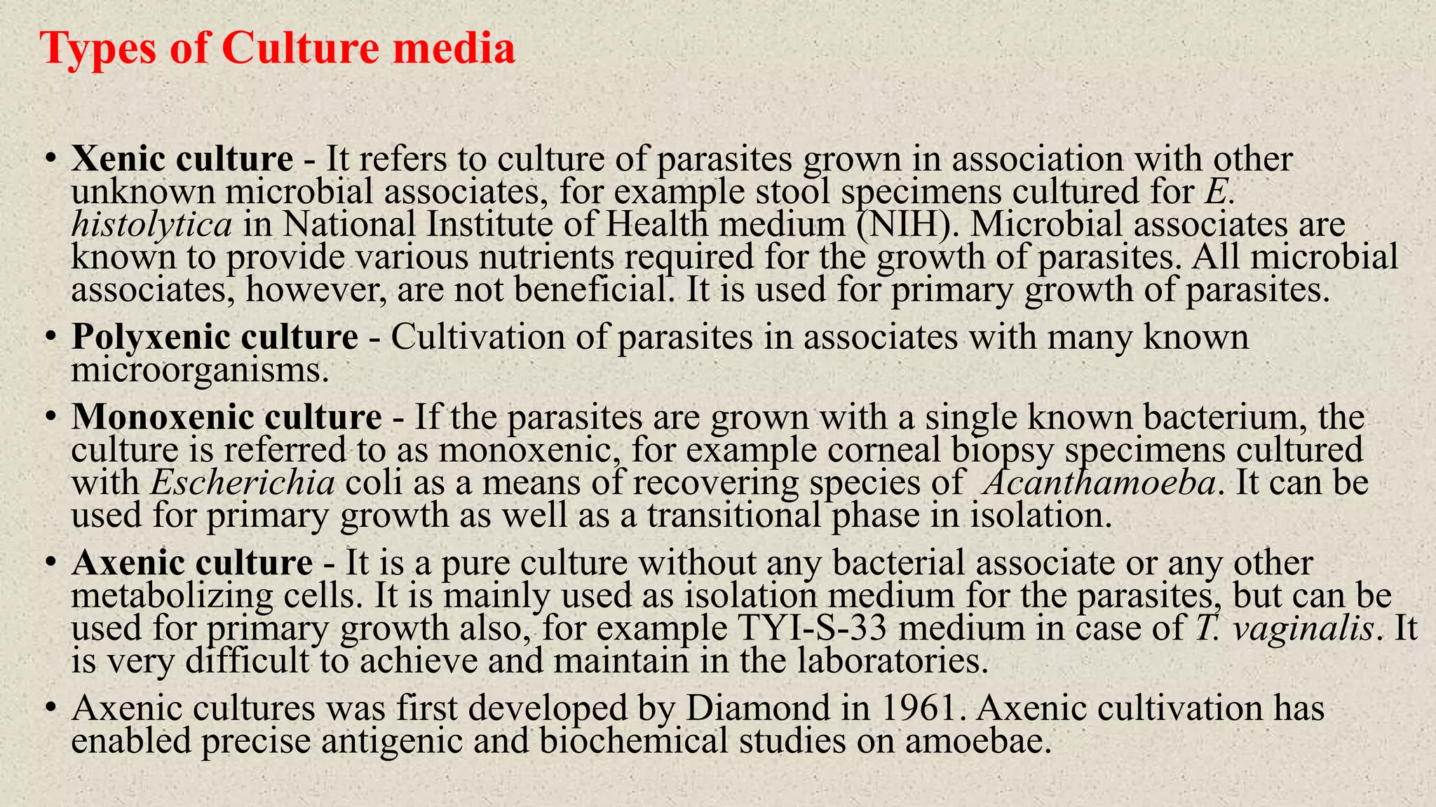 Parasite culture | PPTX