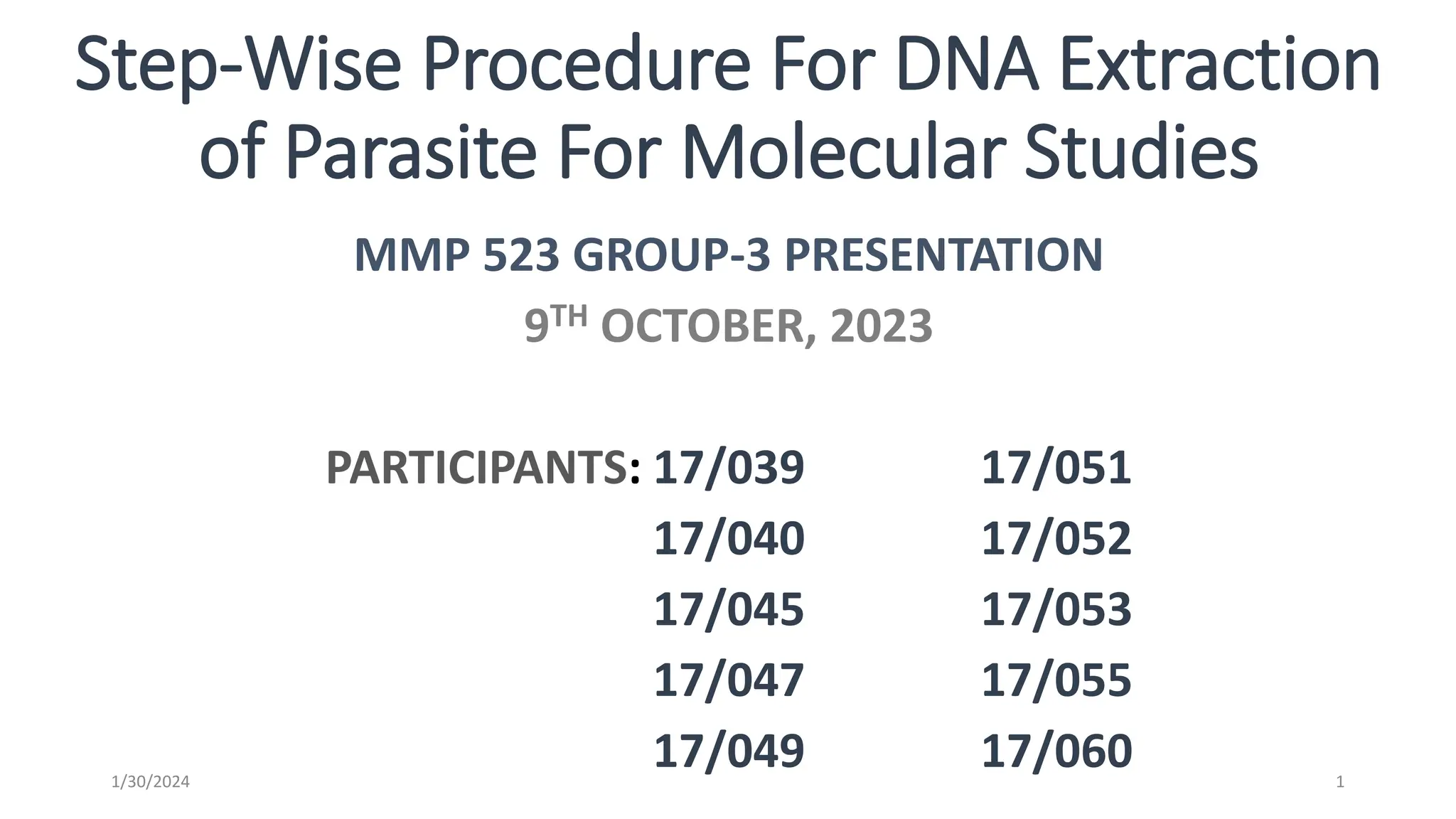 parasite DNA extraction .pptx