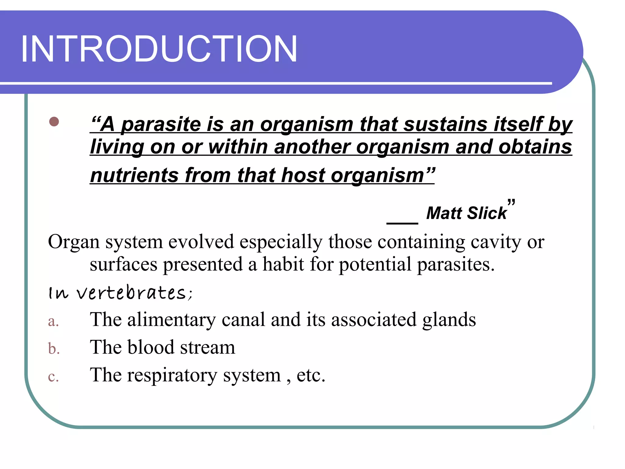 Parasites habitat and environment | PPT