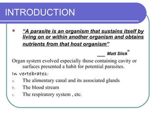 Parasites habitat and environment | PPT