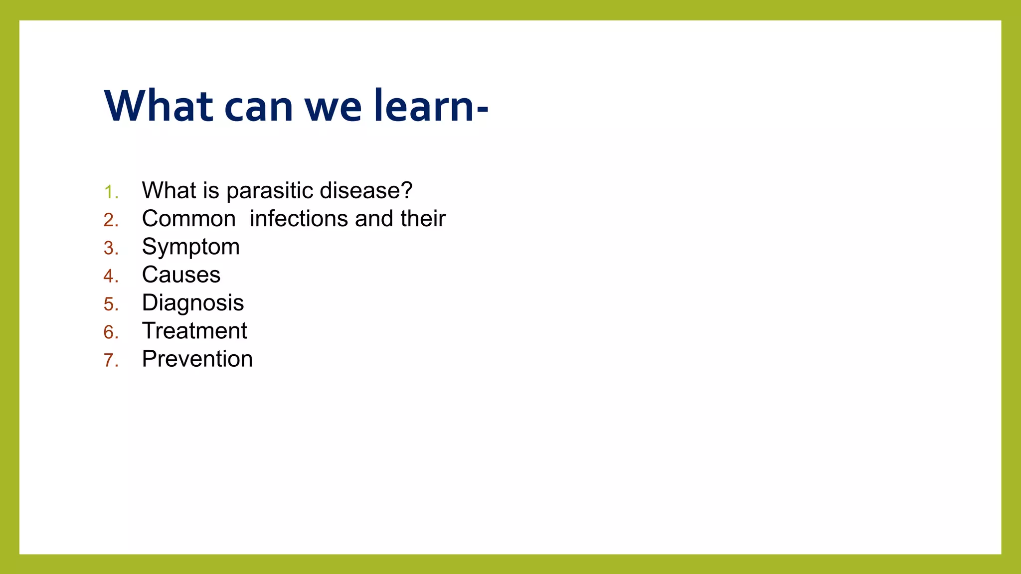Human Parasitic Disease | PPTX