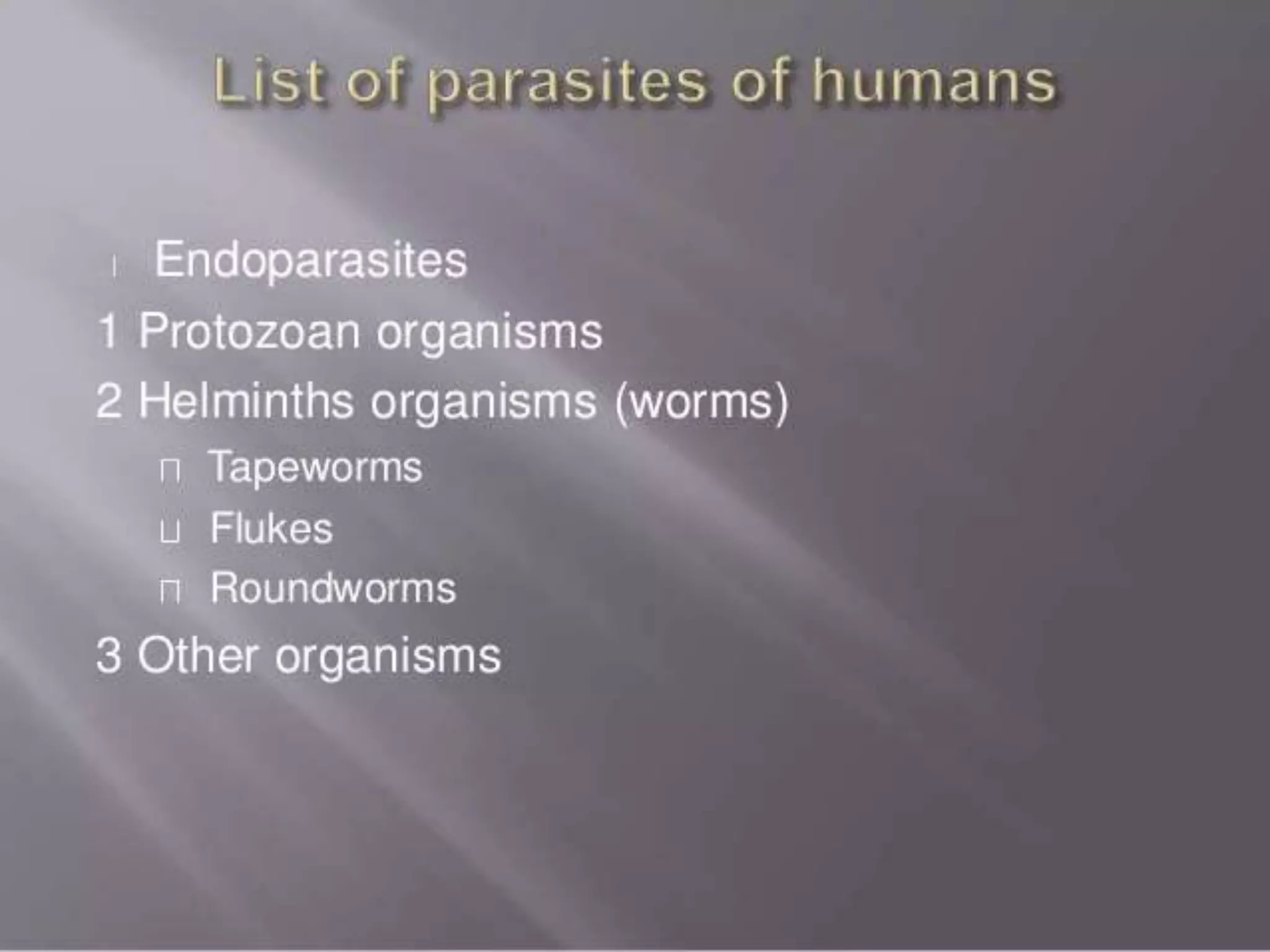 Parasitic diseases Lecture | PPT