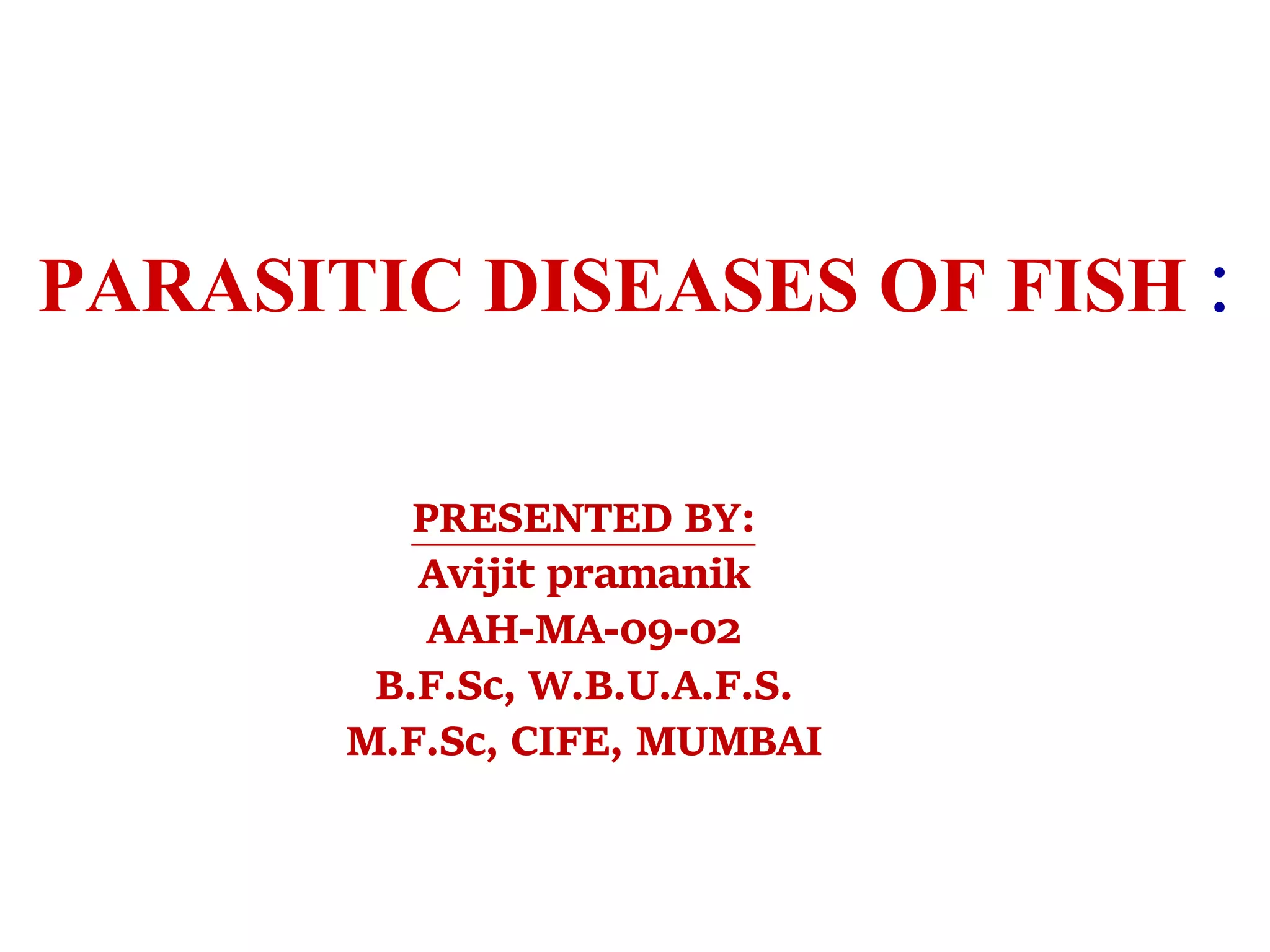 Parasitic diseases of fish | PDF