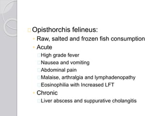 Parasitic infestations of the biliary tract | PPTX