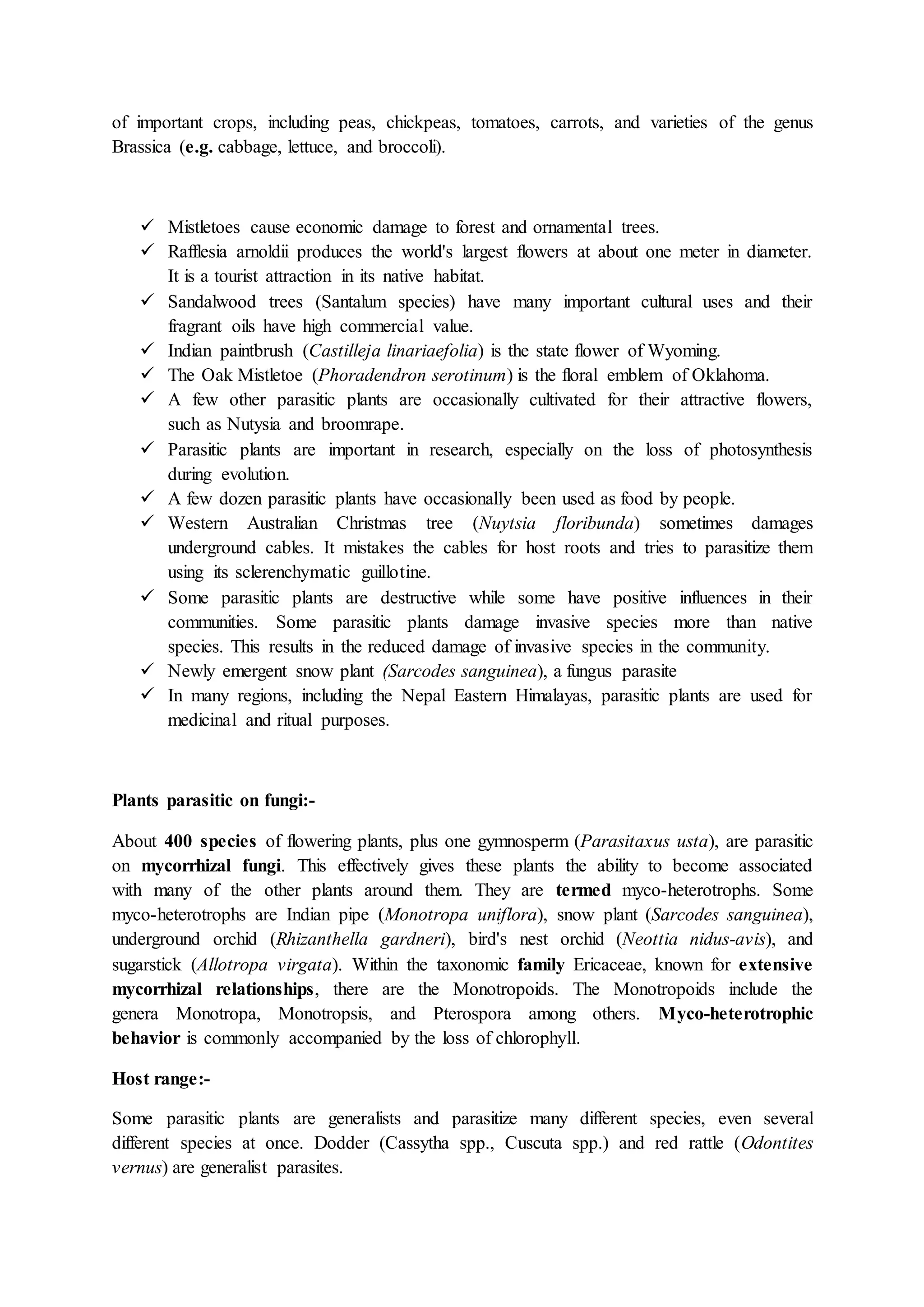 Parasitic plant Define and Detaile | DOCX