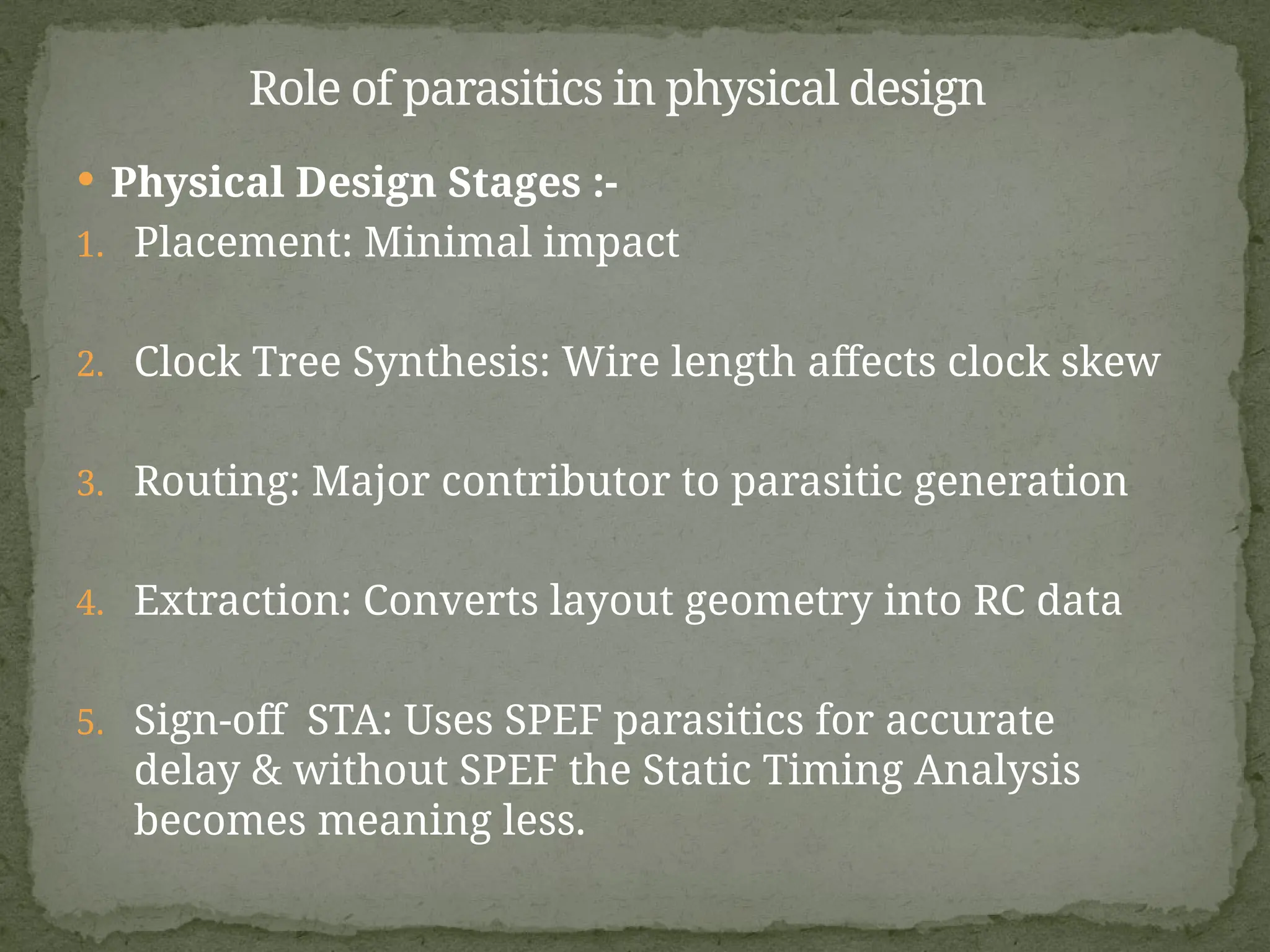 PARASITICS EXTRACTION.pptx for SPEF generation | PPTX
