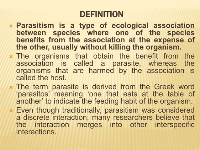 Parasitism | PPTX | Infectious Diseases | Diseases and Conditions