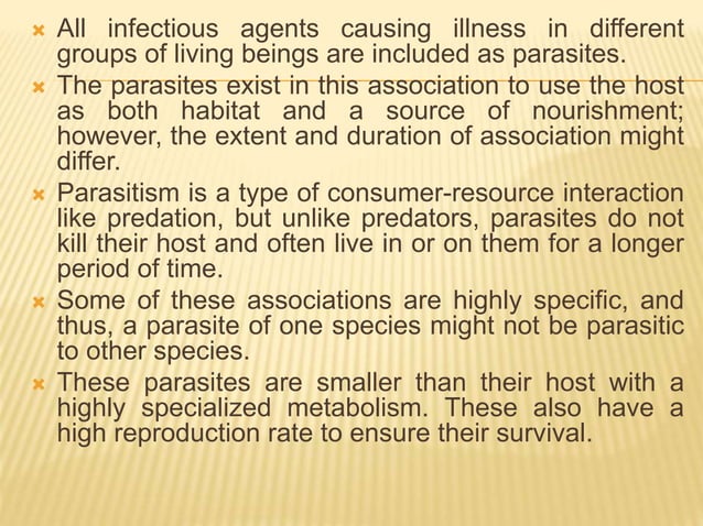Parasitism | PPTX | Infectious Diseases | Diseases and Conditions