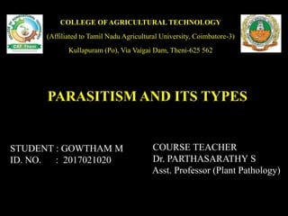Parasitism and its types | PPTX