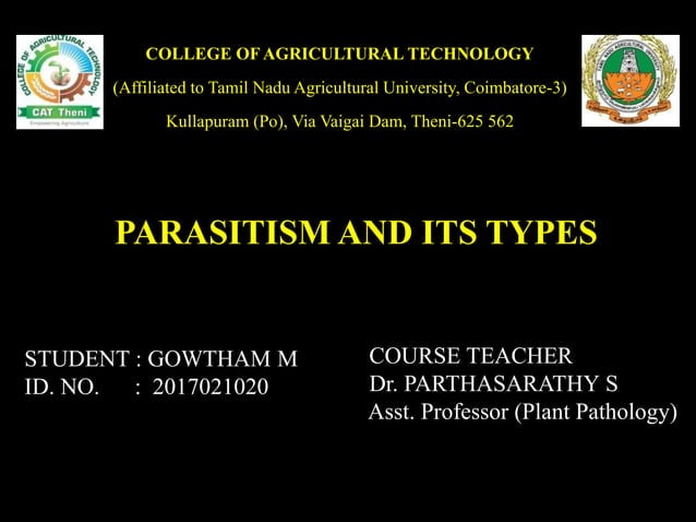 Parasitism and its types | PPTX | Biological Sciences | Science