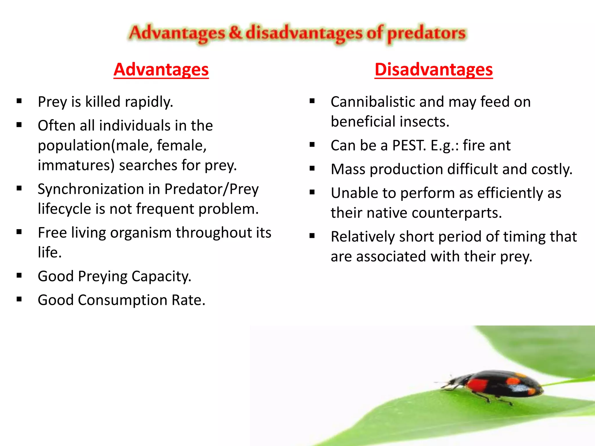 Parasitoids and Predators, their attributes. | PPTX