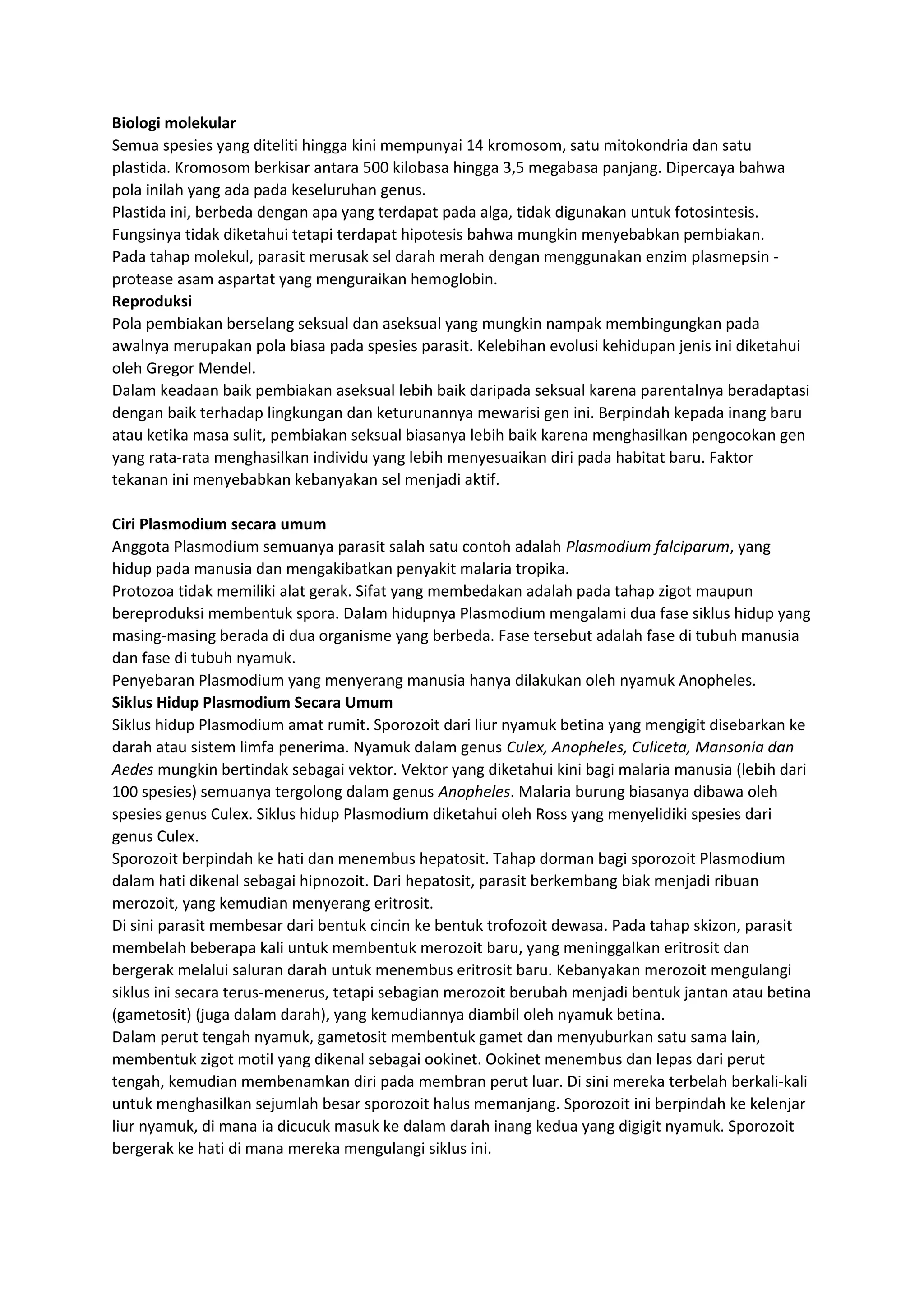 Parasitologi plasmodium | DOC