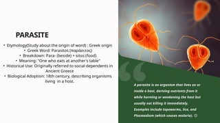 PARASITOLOGY:- AND ITS TYPES ON BASIS OF | PPTX