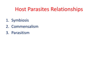 An introduction to Parasitology, Host, Parasites and Their ...