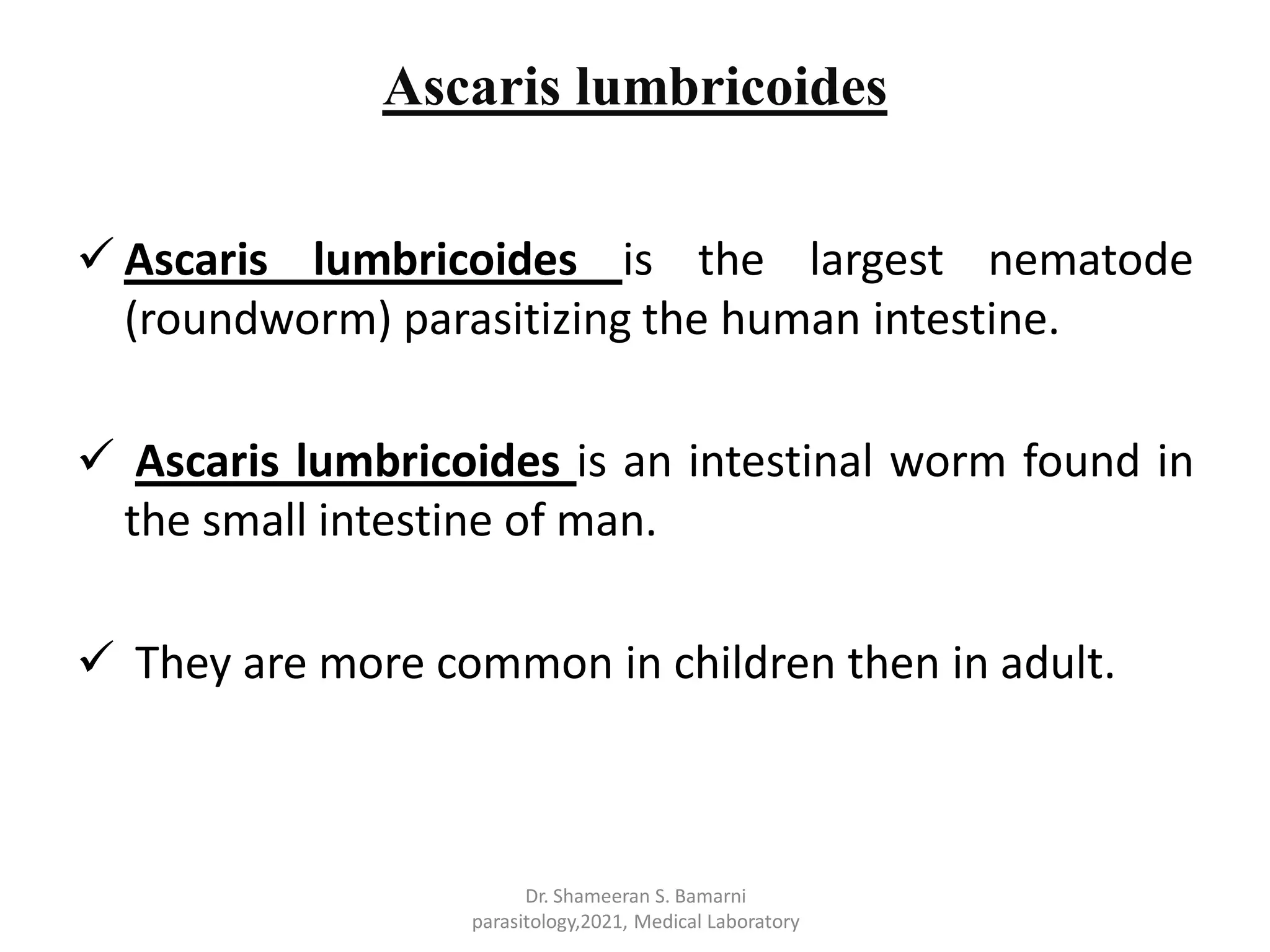 introduction to Nematode and Ascaris lumbricodies | PDF