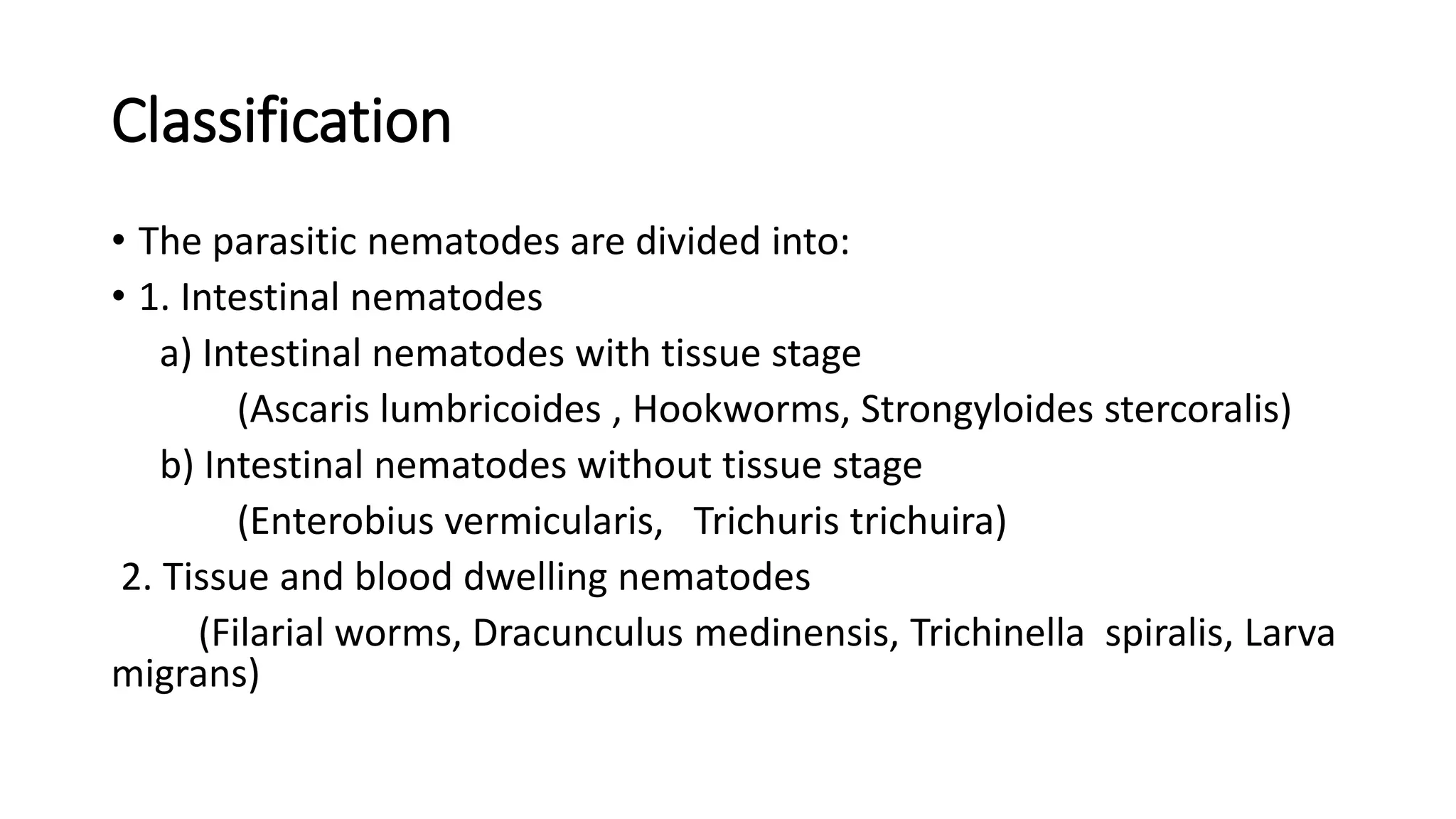 PARASITOLOGY (NEMATODES). Medical Parasitology (NEMATODES) | PDF