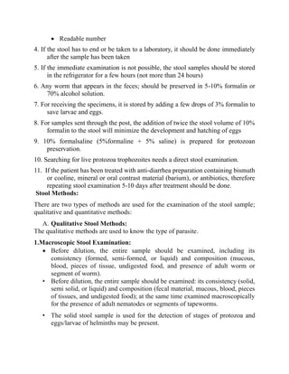 The Routine Parasitological Practice Methods | PDF
