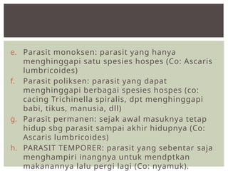 PARASIT YANG DAPAT MENGINFEKSI MANUSIA.pptx
